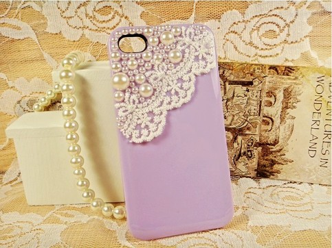 Violet Ash Lace With Pearl Iphone Case on Luulla