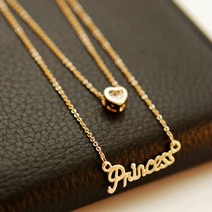 Cute Rhinestone Princess Necklace on Luulla