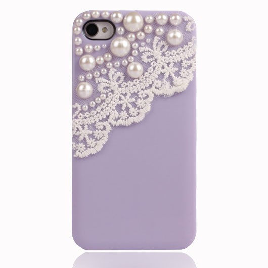 Violet Ash Lace With Pearl Iphone Case on Luulla
