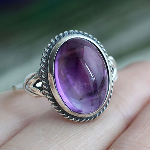 Handmade Amethyst Silver Ring on Luulla